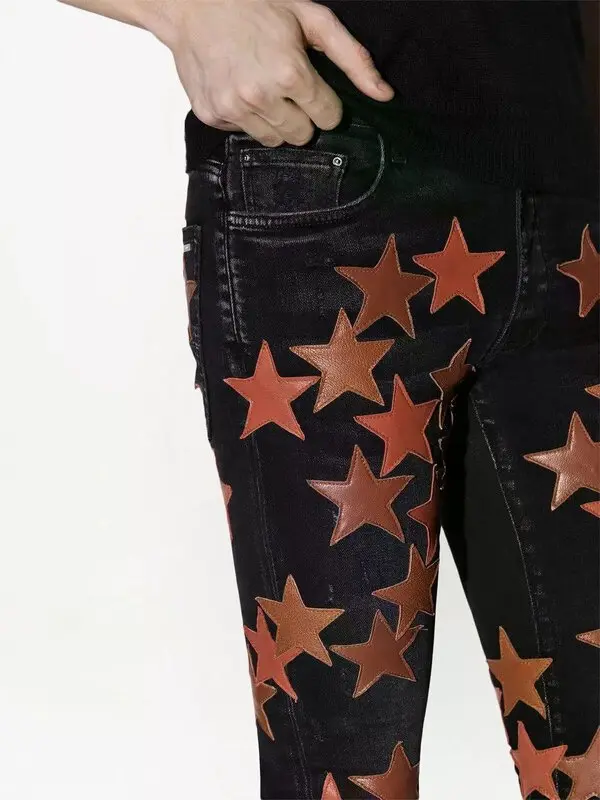 Amiri Star-patch Skinny Jeans - Black