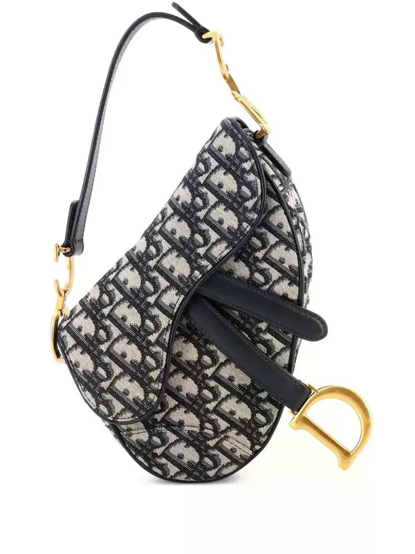 Dior Saddle Handbag Oblique Canvas Mini Shoulder Bag - Blue