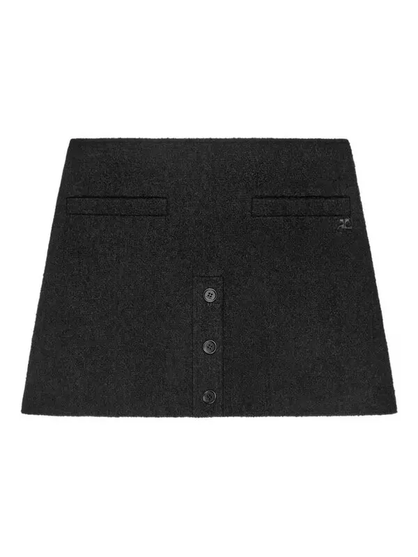 COURREGES Buttoned Mini Skirt - Black