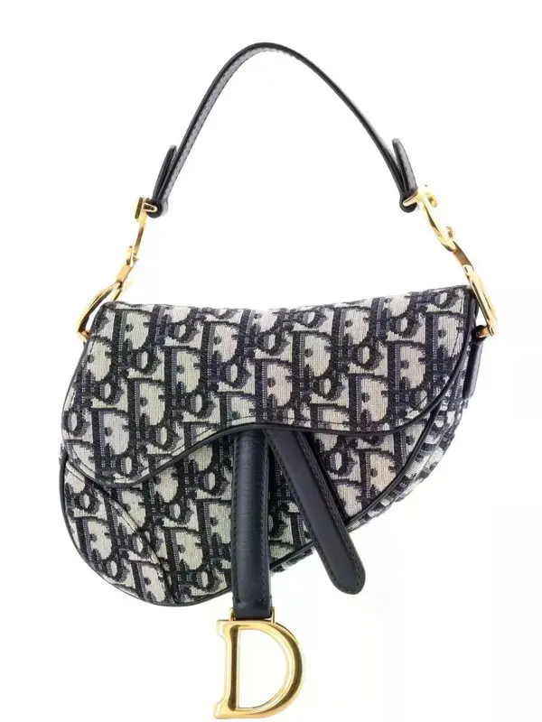 Dior Saddle Oblique Canvas Mini Shoulder Bag - Blue