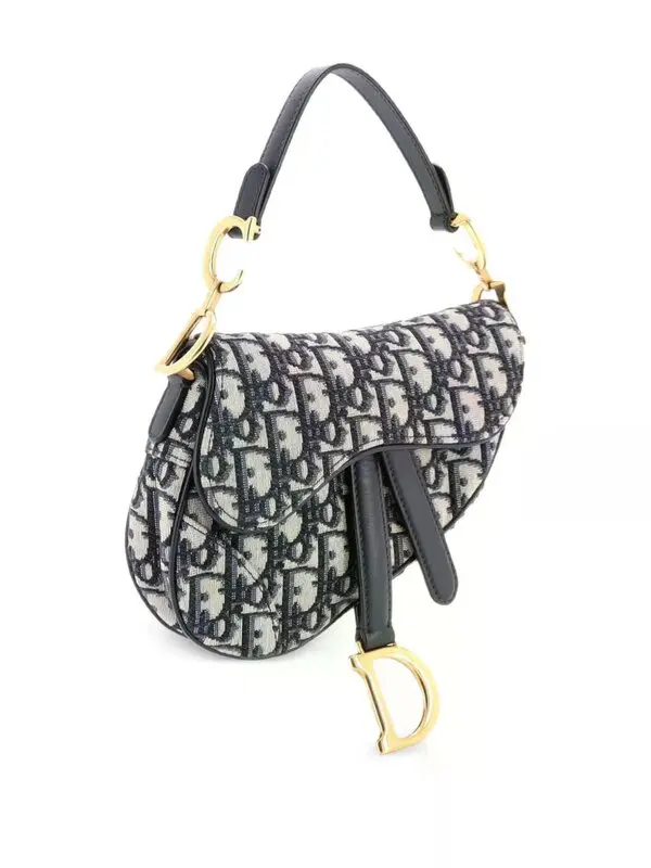 Dior Saddle Oblique Canvas Mini Shoulder Bag - Blue