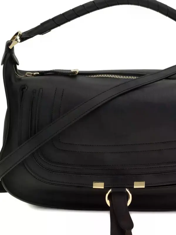 Chloé Small Marcie Leather Shoulder Bag - Black
