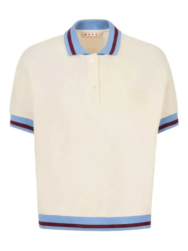 Marni Striped Collar Polo Shirt