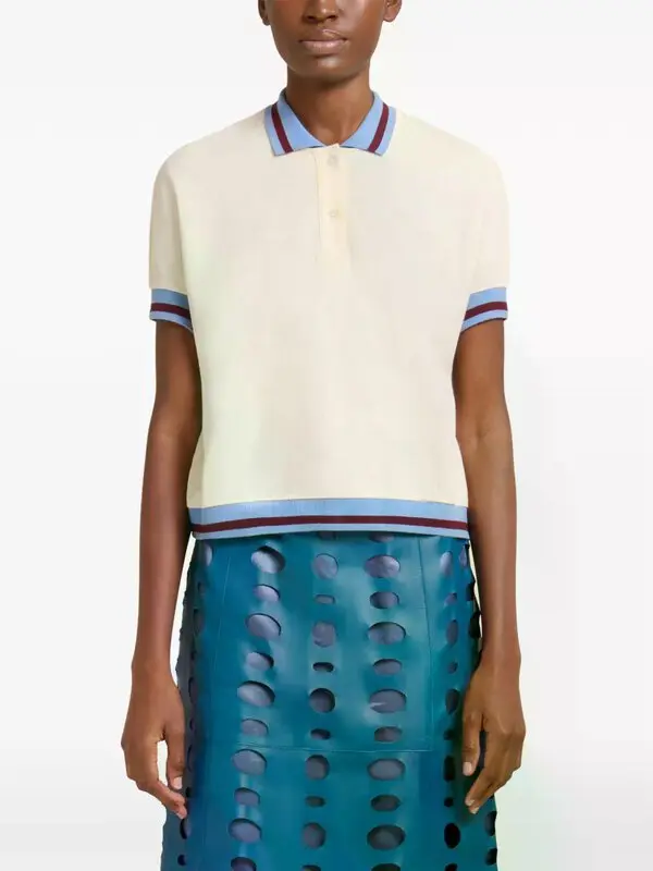 Marni Striped Collar Polo Shirt