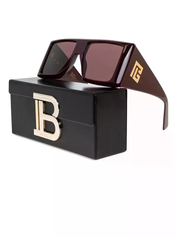 Balmain Square-frame Sunglasses - Red