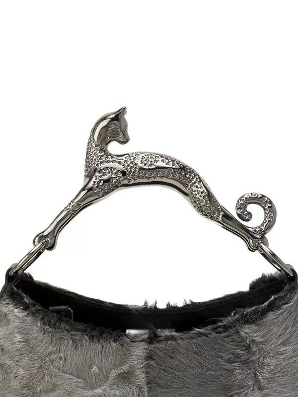 LANVIN Animal Hardware Fur Tote Bag - Grey