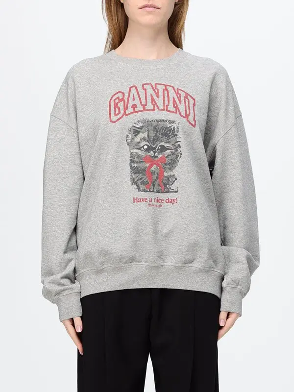 GANNI Graphic Sweatshirt - Grey