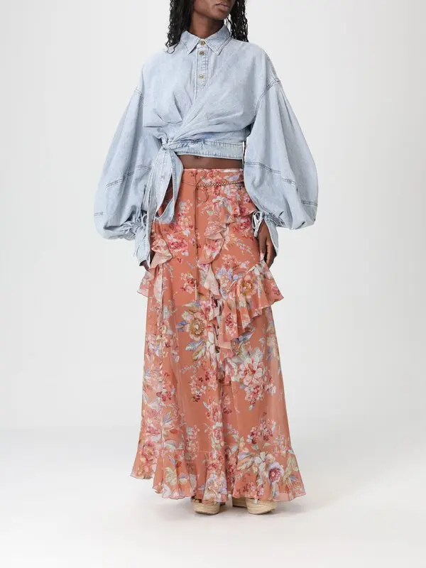 Zimmermann Cropped Shirt With Balloon Sleeves