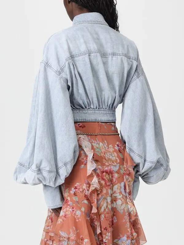 Zimmermann Cropped Shirt With Balloon Sleeves