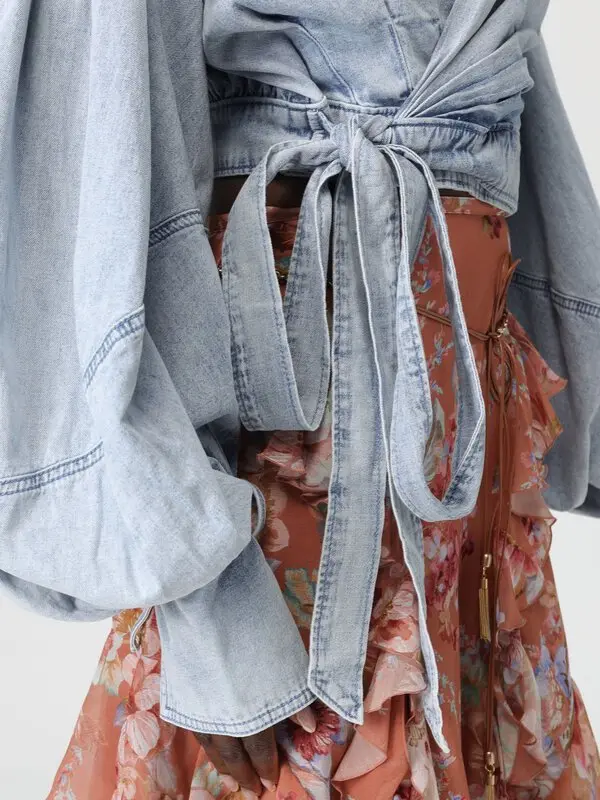 Zimmermann Cropped Shirt With Balloon Sleeves