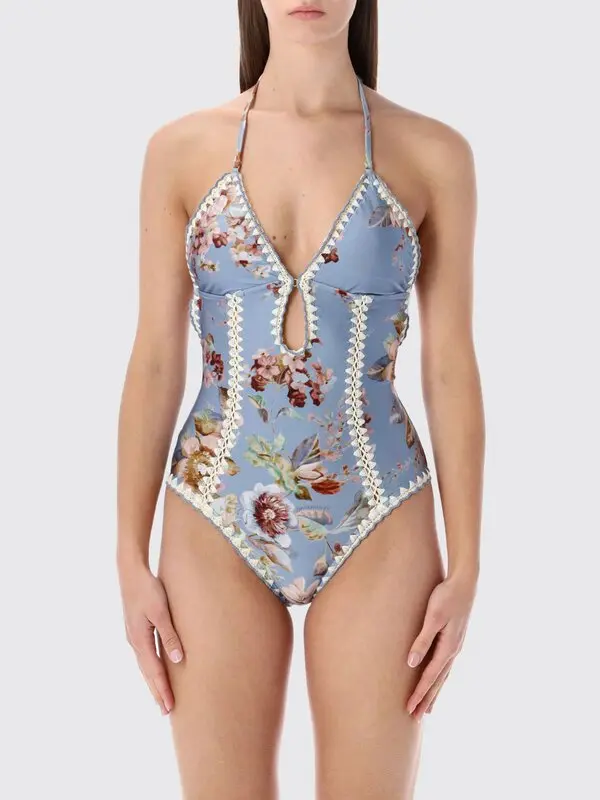 Zimmermann Floral Swimsuit - Sky