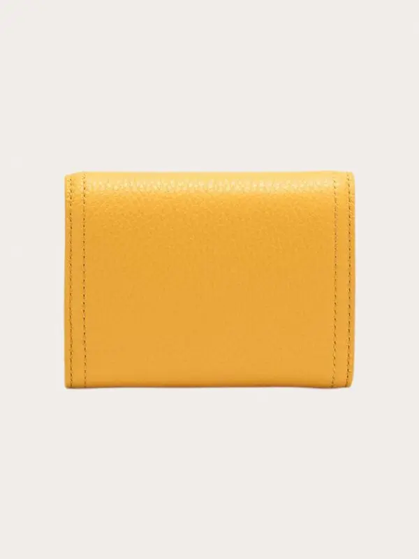 COCCINELLE Textured Leather Wallet With Clasp - Yellow