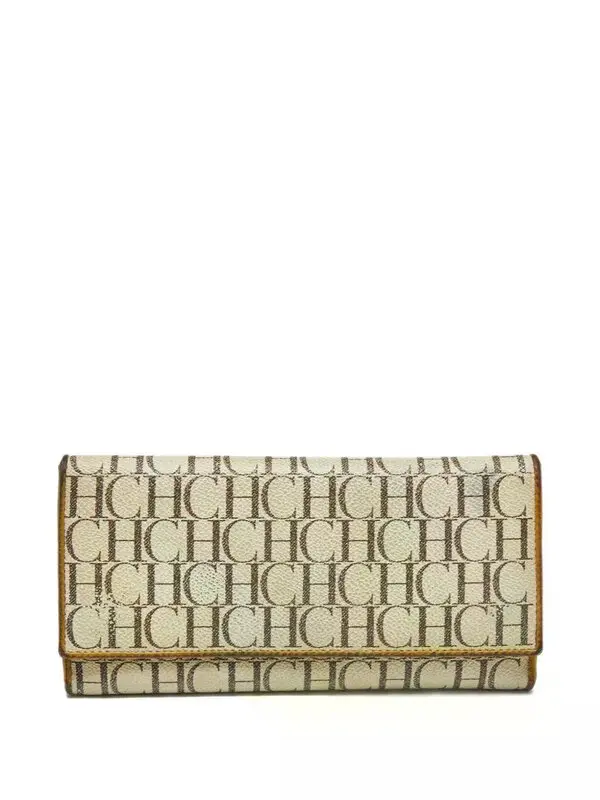 Carolina Herrera Monogram Coated Canvas Trifold Wallet - Neutrals