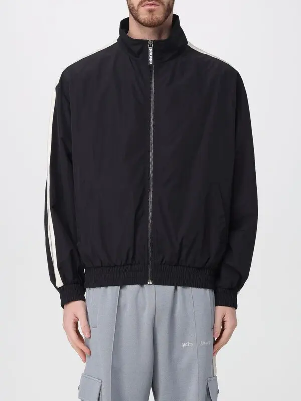 Palm Angels Zip-up Track Jacket With Striped Sleeves