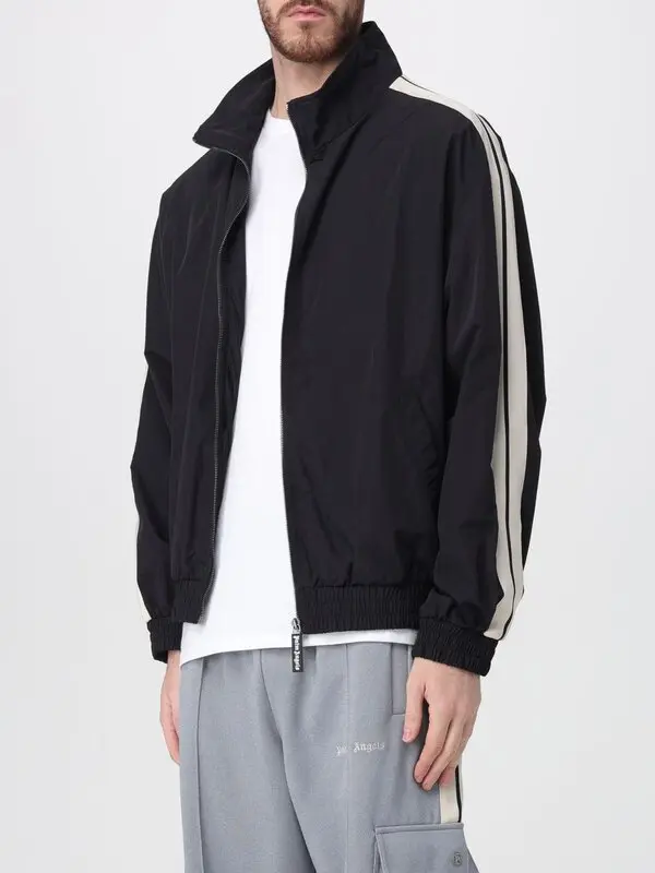 Palm Angels Zip-up Track Jacket With Striped Sleeves
