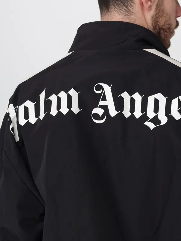 Palm Angels Zip-up Track Jacket With Striped Sleeves