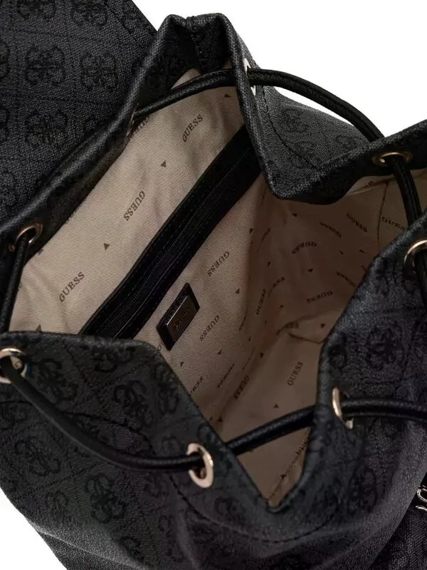 Guess Manhattan Monogram-pattern Backpack - Black