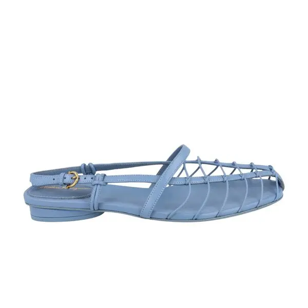 FERRAGAMO Shay Caged Slingback Sandal - Blue