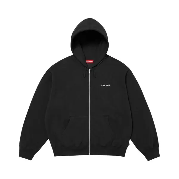 Supreme Zip Up Hooded Sweatshirt - Black