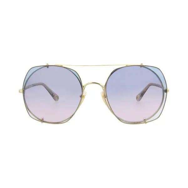 Chloé Square Frame Metal Sunglasses - Gold