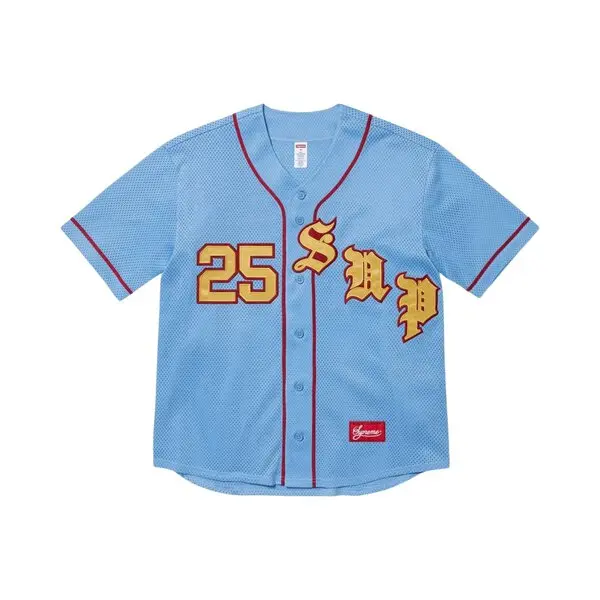 Supreme Old English Baseball Jersey - Blue