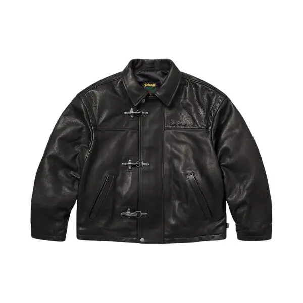 Supreme Leather Clip Jacket - Black | Editorialist