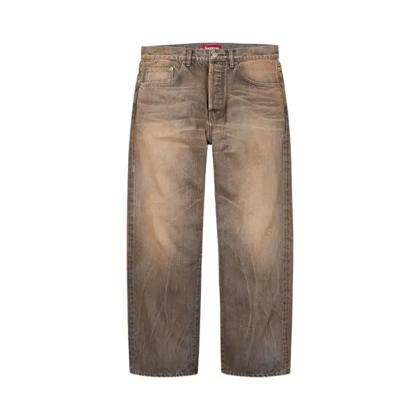 Supreme Distressed Loose Fit Selvedge Jean - Grey