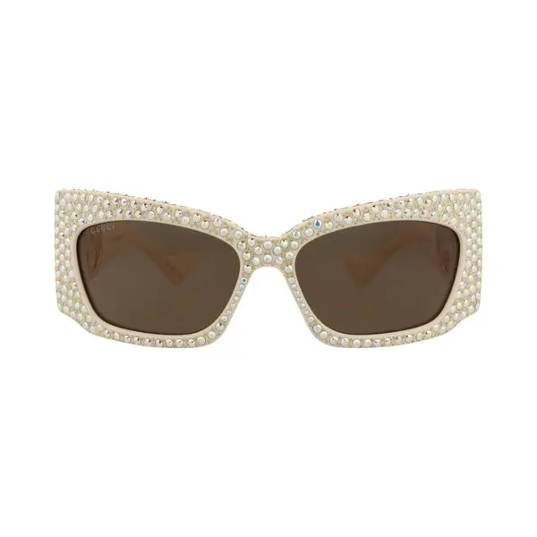 Gucci Shield Frame Recycled Acetate Sunglasses - White
