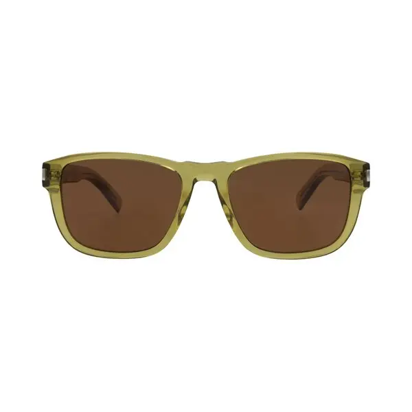 Saint Laurent Square Frame Recycled Acetate Sunglasses - Green