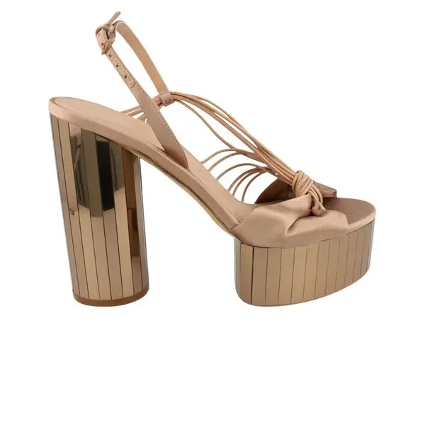 FERRAGAMO Sabrina Mirrored Platform Heel - White
