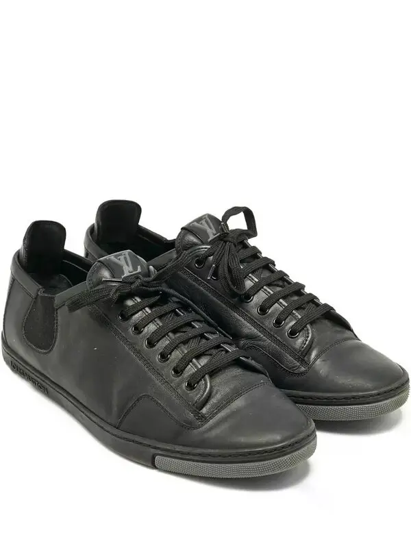 LOUIS VUITTON Logo Leather Lace-up Trainers