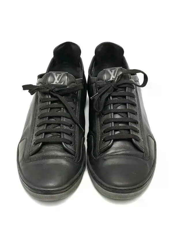 LOUIS VUITTON Logo Leather Lace-up Trainers