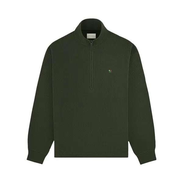 Aimé Leon Dore Crest Piqué Half-zip Pullover - Green
