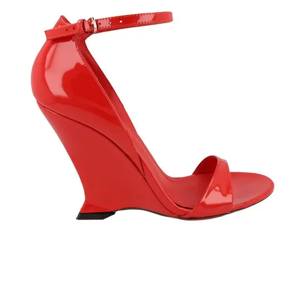 FERRAGAMO Vidette Patent Leather Wedge Sandal