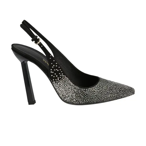 FERRAGAMO Jessie Crystal-embellished Slingback Pumps - Black