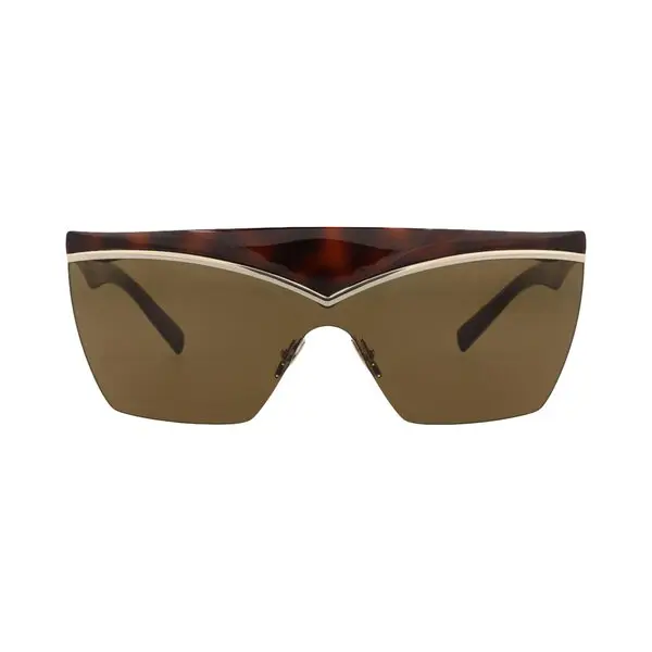 Saint Laurent Shield Frame Injection Sunglasses - Brown