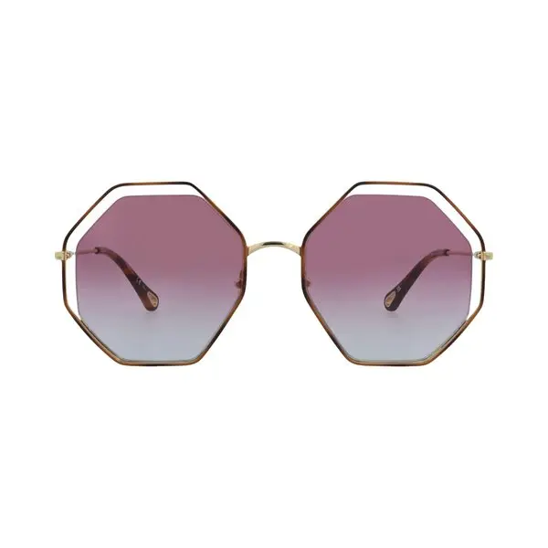 Chloé Square Frame Metal Sunglasses - Brown
