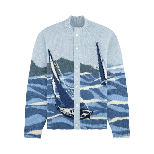 Aimé Leon Dore Intarsia Seascape Cardigan