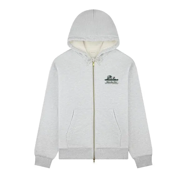 Aimé Leon Dore Unisphere Waffle Lined Full-zip Hoodie - White