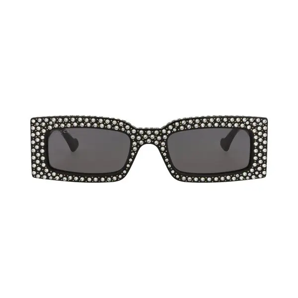 Gucci Square Frame Recycled Acetate Embellished Sunglasses - Black