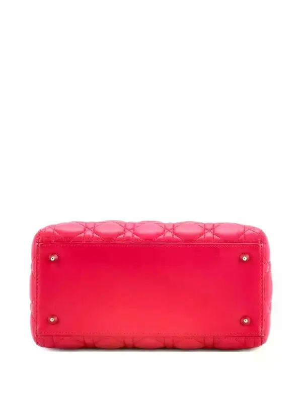 Dior Lady Cannage Quilt Lambskin Medium Satchel - Pink