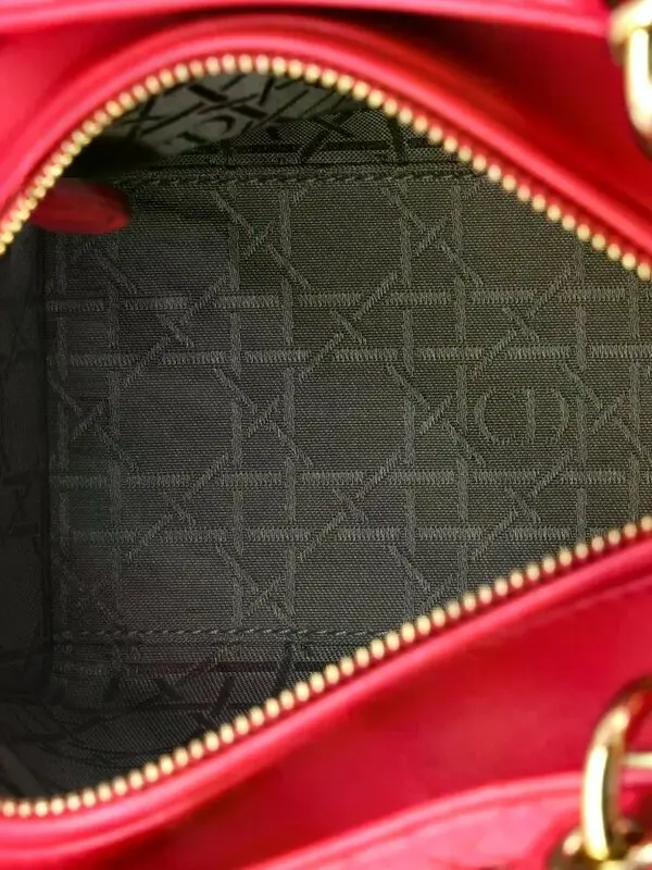 Dior Lady Cannage Quilt Lambskin Medium Satchel - Pink