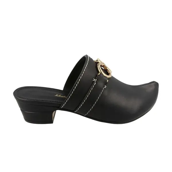 FERRAGAMO Phobos Leather Mule - Black