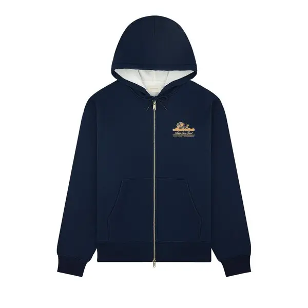 Aimé Leon Dore Unisphere Waffle Lined Full-zip Hoodie - Blue