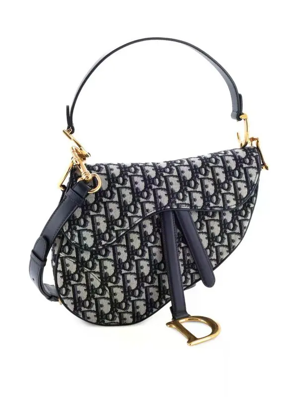 Dior Saddle Handbag Oblique Canvas Medium Shoulder Bag - Blue