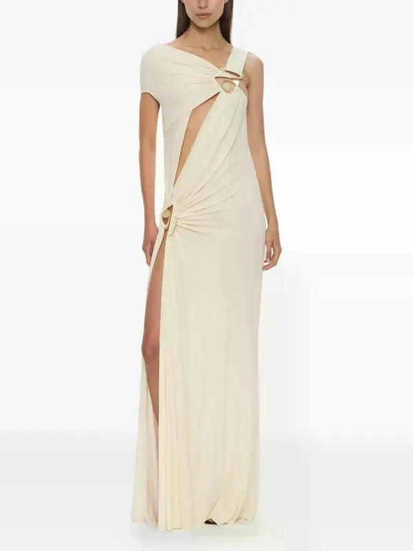 Christopher Esber Veer Spiral Crystal Draped Maxi Dress