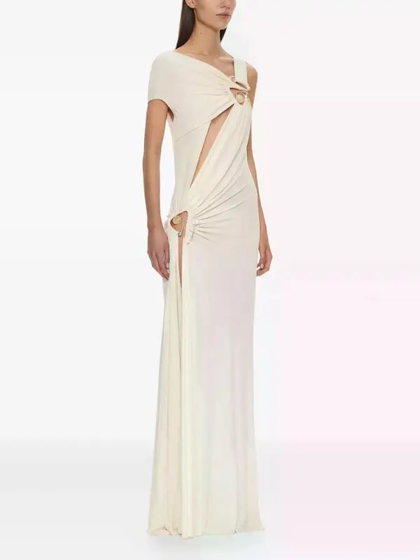 Christopher Esber Veer Spiral Crystal Draped Maxi Dress