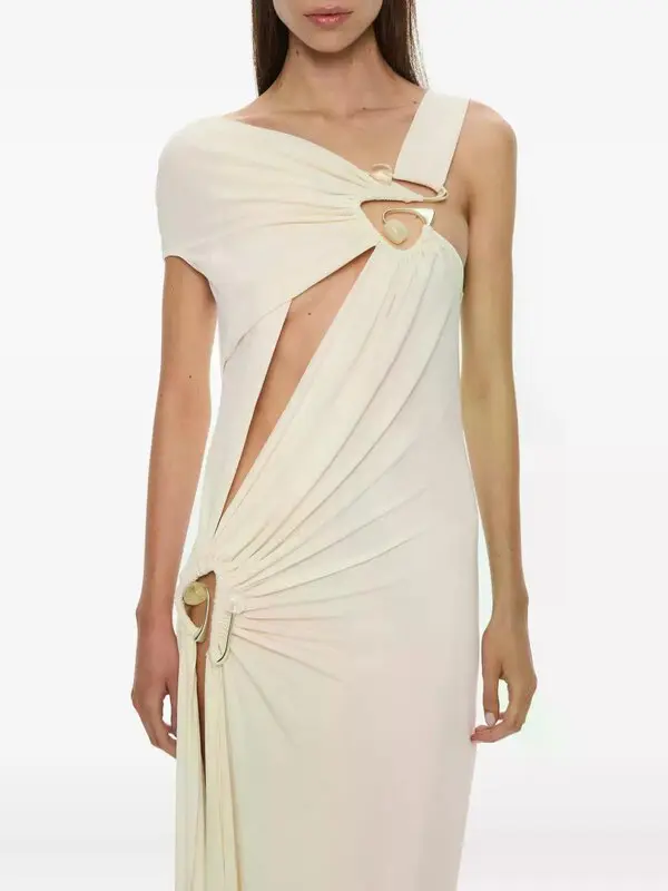 Christopher Esber Veer Spiral Crystal Draped Maxi Dress