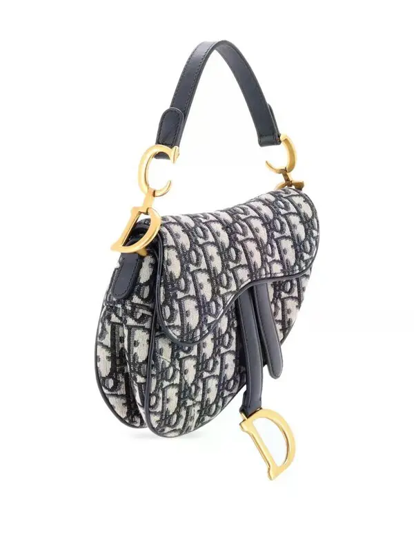 Dior Saddle Oblique Canvas Mini Shoulder Bag - Blue