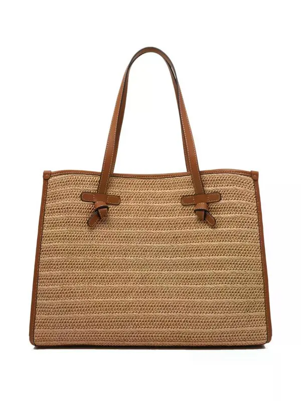 MARCELLA CLUB Woven Raffia Tote Bag
